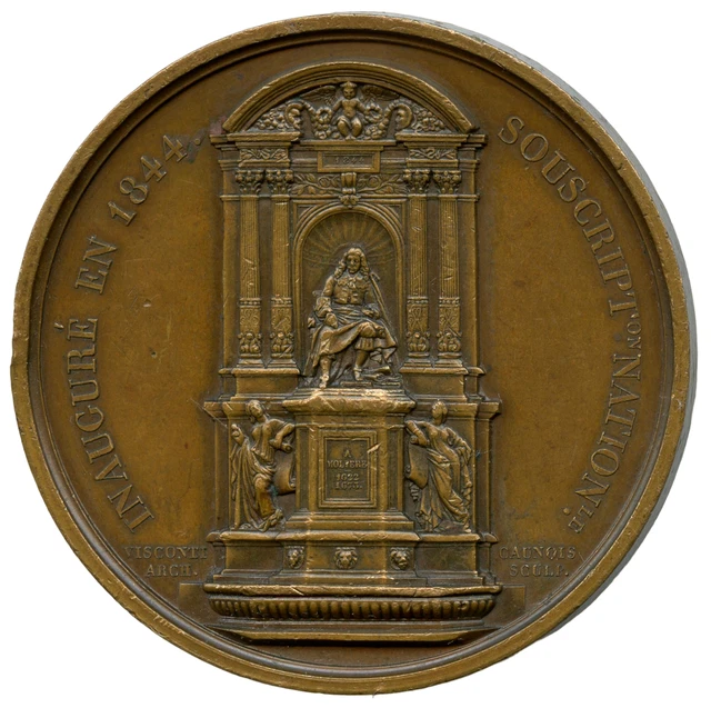 FRANCE 1844 INAUGURATION De La Fontaine Molier Médaille En Cuivre Par ...