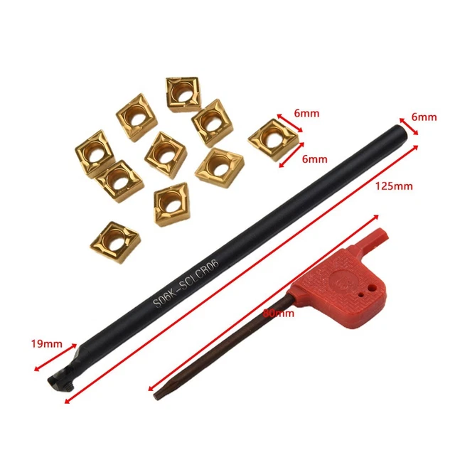 S06KSCLCR06 SUPPORT TOURNANT barre d'al sage de tour + inserts en carbure CCMT0 EUR 20,58 ...