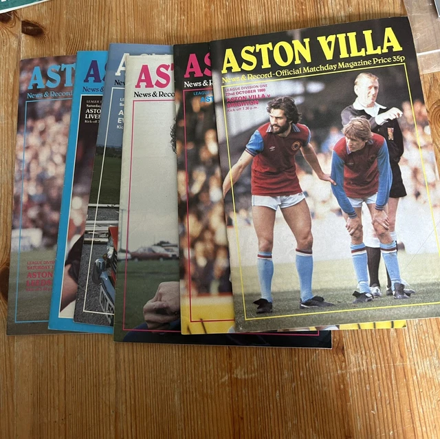 6 ASTON VILLA Programmes From The 80/81 Season £1.50 - PicClick UK