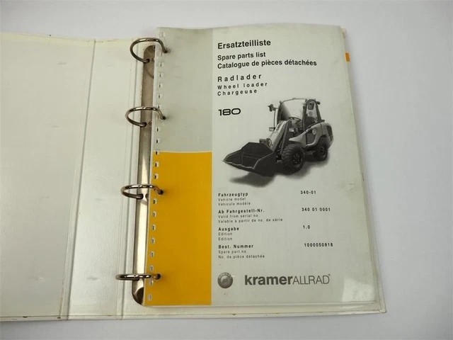 KRAMER ALLRAD 180 Radlader Ersatzteilliste Spare Parts List 2004 EUR 49 ...
