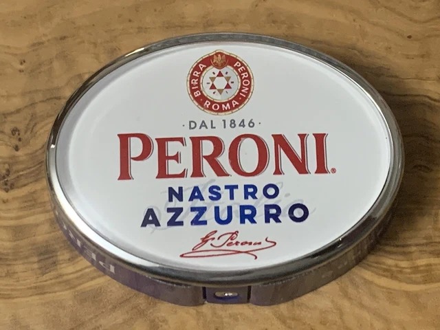 PERONI NASTRO AZZURRO OVAL FISH/FROG EYE BEER PUMP BADGE/LENS with ...
