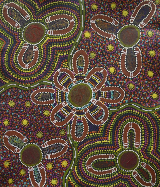 AUTHENTIC AUSTRALIAN INDIGENOUS/ABORIGINAL Painting Art Warrina Designs ...