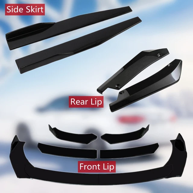 GLOSSY BLACK FRONT Bumper Spoiler Body Kit / Side Skirt /Rear Lip for ...