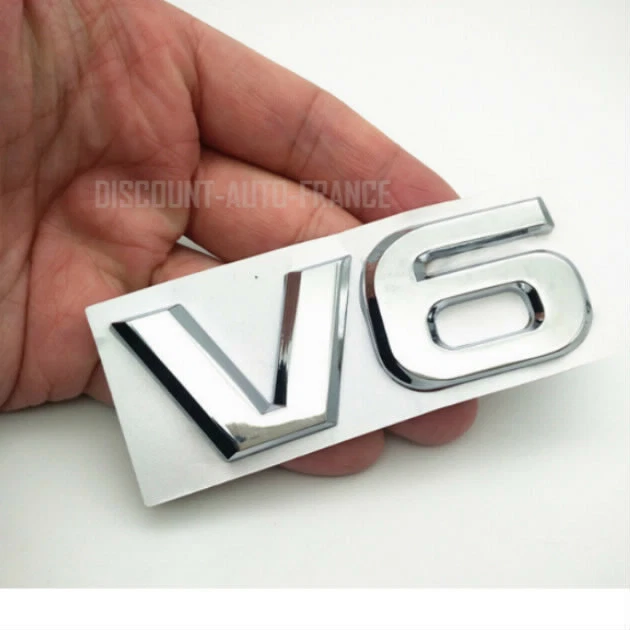LOGO EMBLEMS V6 emblem 3D logo CHROME car sticker tuning sticker metal ...