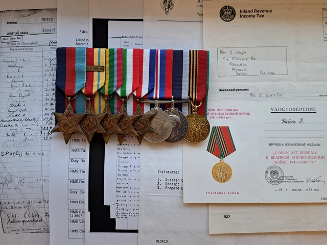 WW2 BRITISH LSGC Medal Group Royal Navy Russian Convoy WHYTE & Service ...