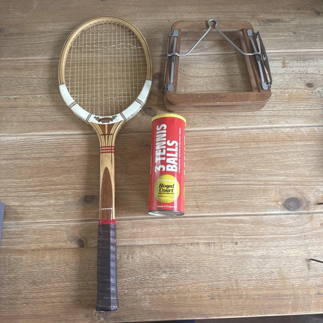 DUNLOP MAXPLY FORT Vintage Wood Tennis Racket Made in England & 3x ...
