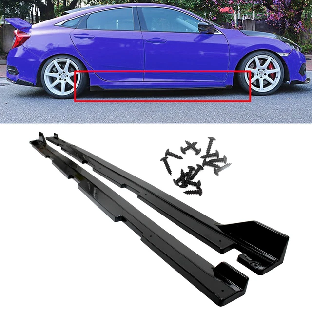 TYPE-R STYLE SIDE Skirt Extensions For Honda Civic 4Dr Sedan 2016 2017 ...