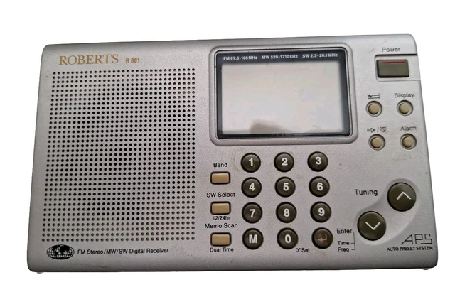 ROBERTS R881 MULTI Band FM/MW/SW Portable Digital Radio Silver £14.99 ...
