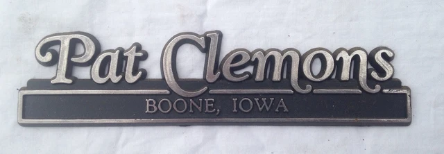 VINTAGE DEALER NAME Plate EMBLEM 1980'S 1970'S Pat Clemons Chevy Boone ...