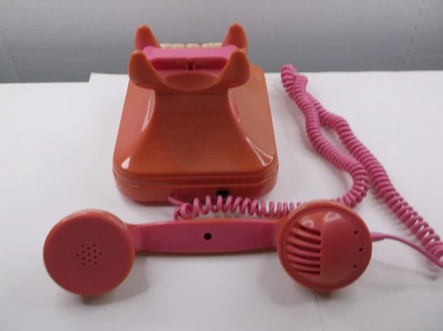 VINTAGE GRAND PHONE Flash Redial Retro PINK Landline Push Button Phone ...