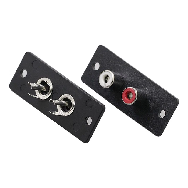 2PCS 2 WAY Copper Core RCA Terminal Wall Panel Plate Input Chassis ...