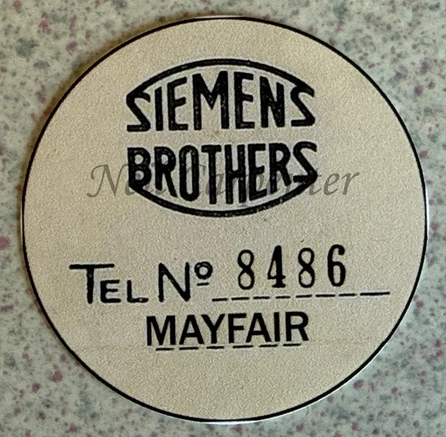 SIEMENS DIAL LABEL with stamper font. Not GPO. Telephone add your ...
