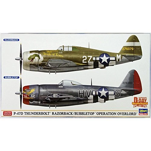 HASEGAWA 1/72 P-47D Thunderbolt Razorback/Bubbletop Operation Overlord ...