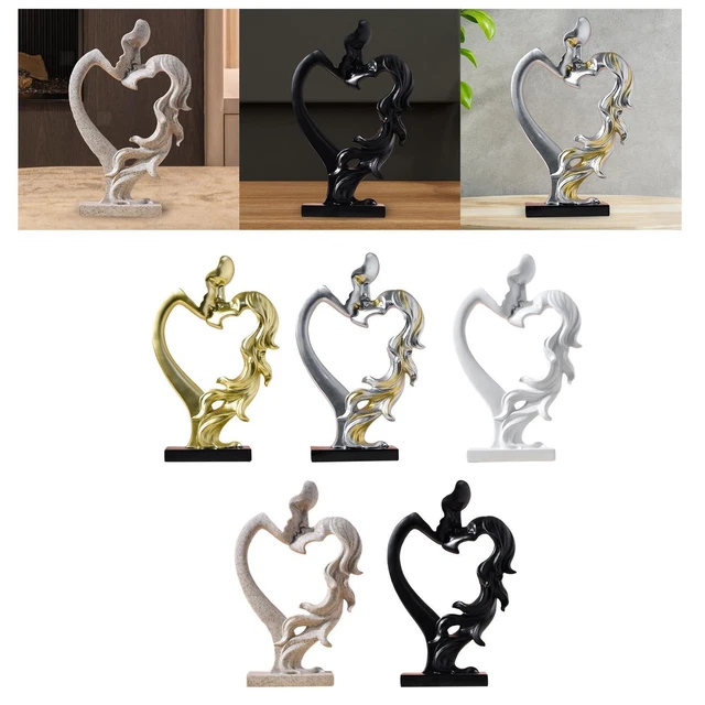 FIGURINE DE COUPLE en baisers, Sculpture d'amoureux moderne, pour étagère, EUR 20,83 - PicClick FR