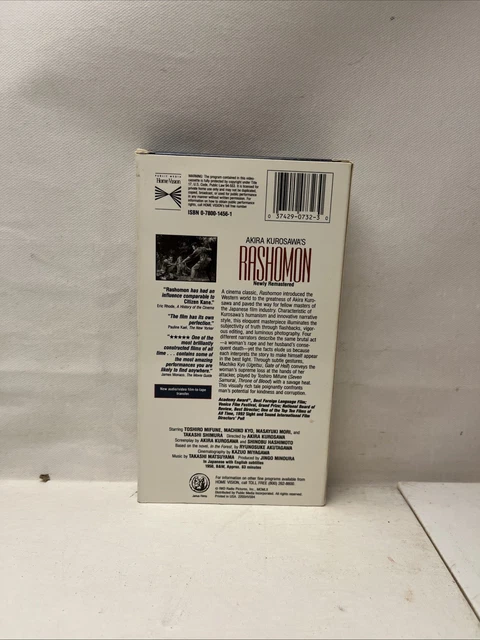 RASHOMON (VHS) TOSHIRO Mifune, Akira Kurosawa $7.99 - PicClick CA