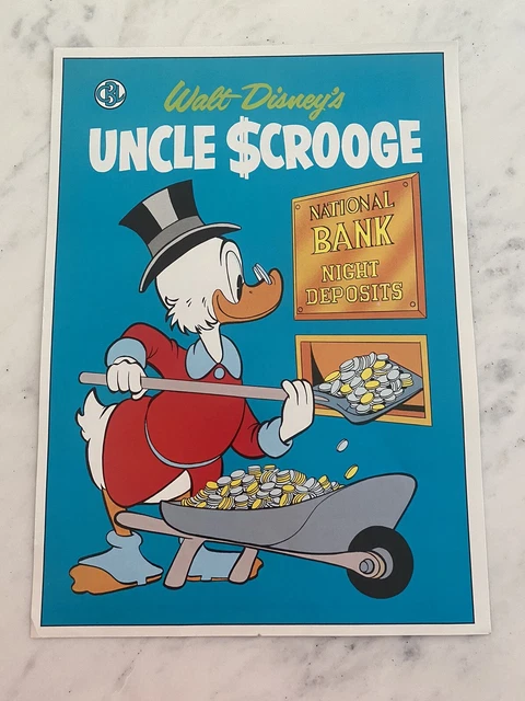 RARE VINTAGE SCROOGE McDuck Disney Poster Money Bin (Double sided) 1985 ...