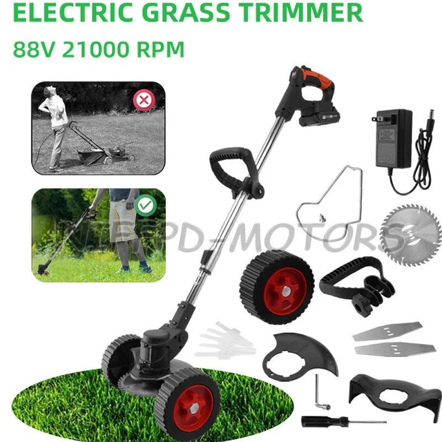ELECTRIC CORDLESS GRASS String Trimmer Lawn Edger Weed Wacker Cutter ...