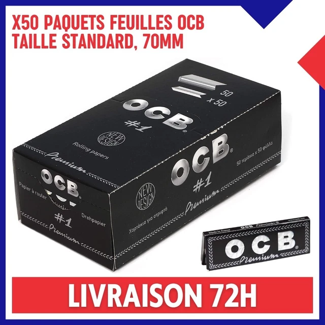 50 PAQUETS FEUILLES à Rouler OCB Premium Papier Cigarette Taille ...