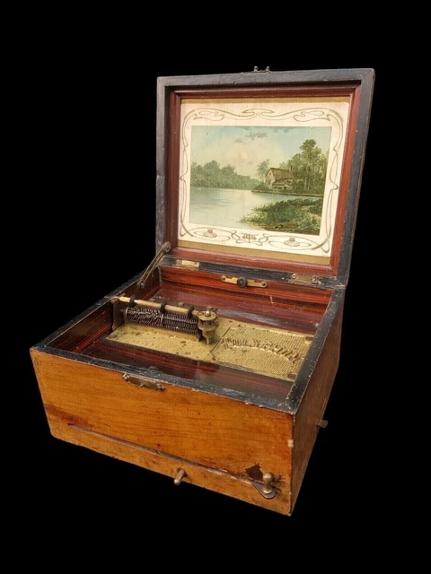 ANTIQUE MUSIC BOX Cylinder Polyphon Victorian Swiss 19th Century ...