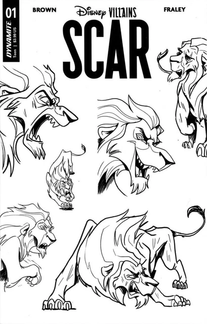 DISNEY VILLAINS SCAR #1 (2023) Character Design 1:20 Variant Dynamite ...