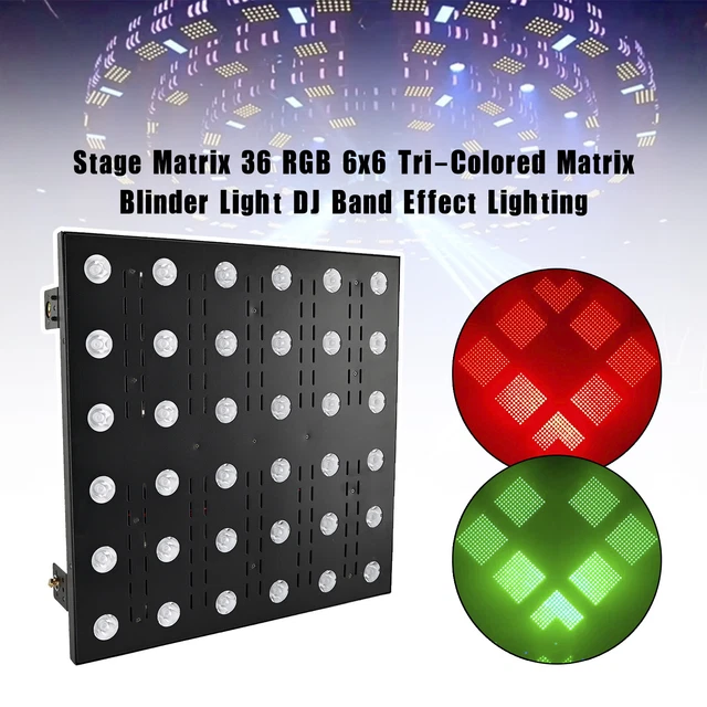 STAGE MATRIX 36 RGB 6x6 Tri-Colored Matrix Blinder Light DJ Band Effect ...