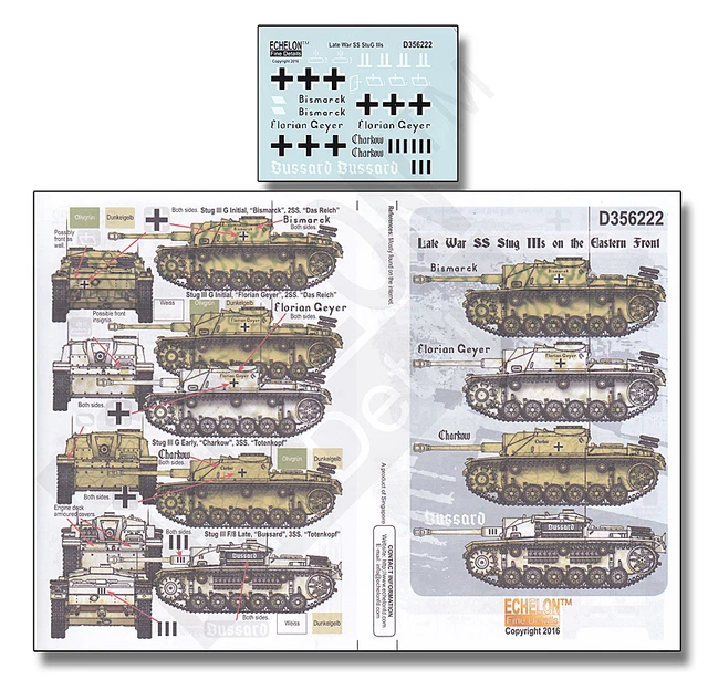ECHELON FD D356222, 1/35 Decals for Late War SS Stug IIIs on the ...