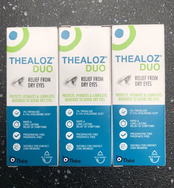 3 X THEA Thealoz Duo Eye Drops 10ml £29.99 - PicClick UK