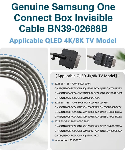 GENUINE SAMSUNG ONE Connect Box Invisible Cable BN39-02688B for 2021 ...