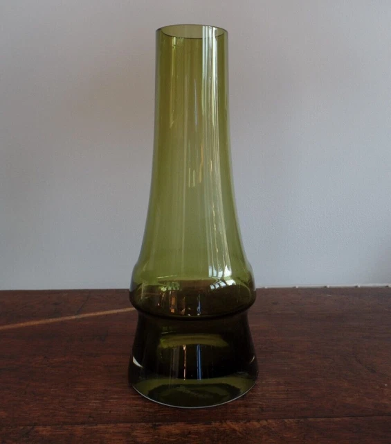 VINTAGE RIIHIMAKI GLASS Piippu Chimney Vase Tall Version Aimo Okkolin ...