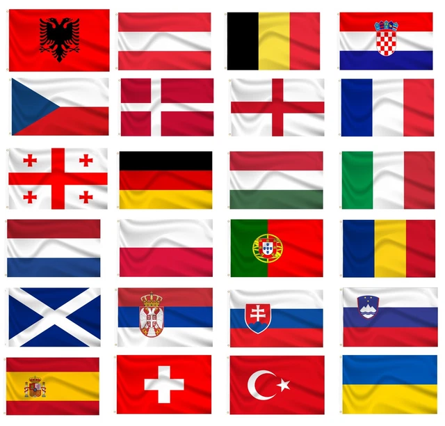 EURO 2024 FLAG Pack -ALL 24 Flags - 1 for each football team qualified ...
