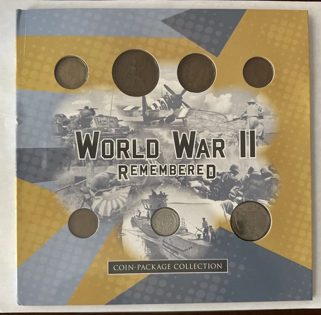 WW2 WORLD WAR II Remembered Coin Stamp Banknote Package Collection in ...