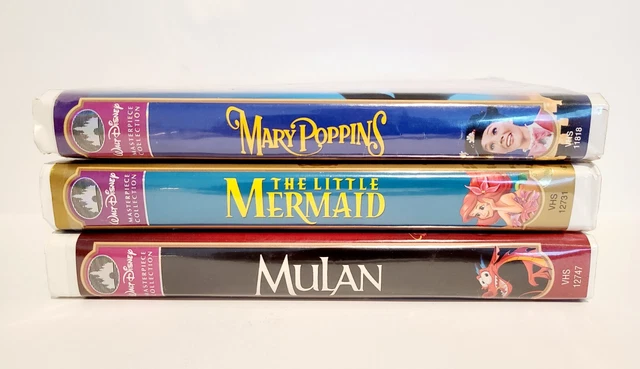 3 WALT DISNEY Masterpiece Collection VHS Tapes Mary Poppins Mulan ...