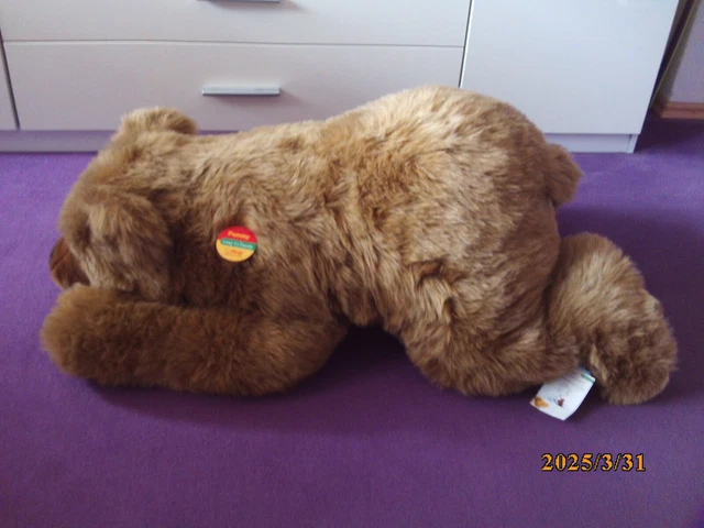 STEIFF - PUMMY großer Braunbär aus Webpelz 90 cm lang liegend Bär ...
