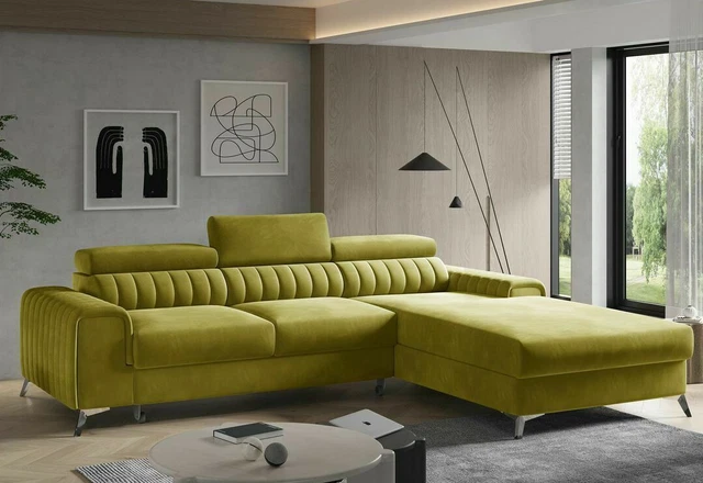 CORNER SOFA BED GRAYSON Seater Storage Container Sleep Function Couch £ ...