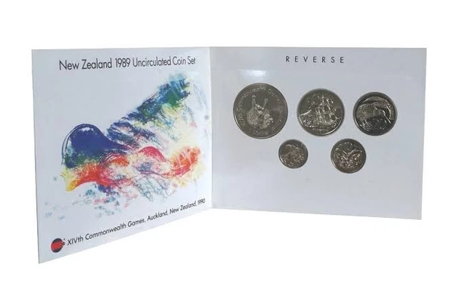 1989 NEW ZEALAND Unc Coin Set Commonwealth Games Immaculate Rare Gem ...