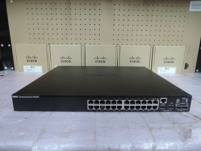DELL POWERCONNECT-5524P 24-PORT GIG Ethernet PoE Network Switch. 90d ...