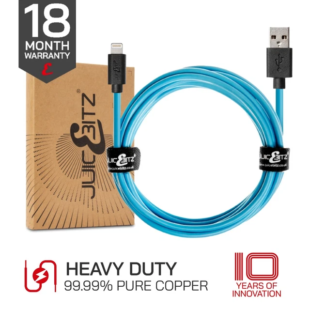 EXTRA LONG IPHONE & iPad Charger Cable 2m 3m 4m 5m Heavy Duty USB ...