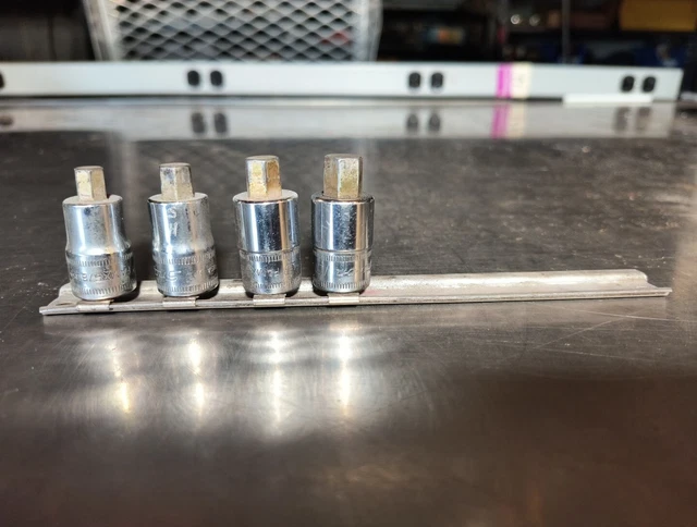 SNAP ON 3/8 drive 4pc 7-10mm stubby hex /allen key stubby socket driver ...