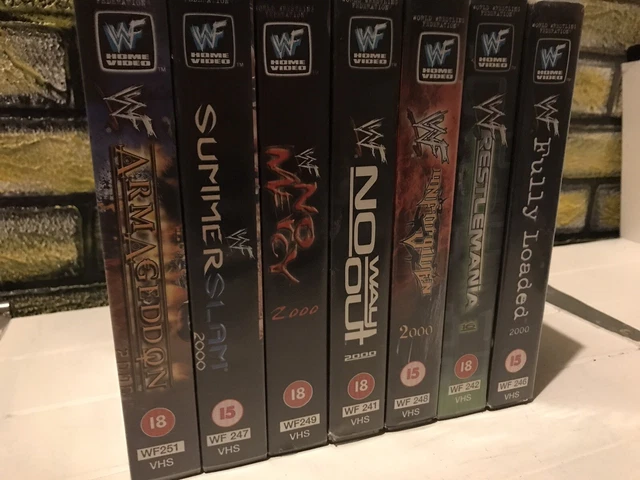 WWF VHS BUNDLE Video Tapes Retro 2000s PPV Lot Attitude Era Rock Austin ...