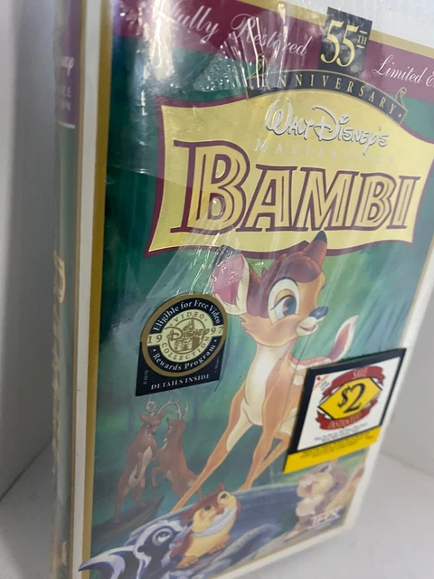 BAMBI: 55TH ANNIVERSARY Walt Disney's Masterpiece (VHS, Limited Edition ...