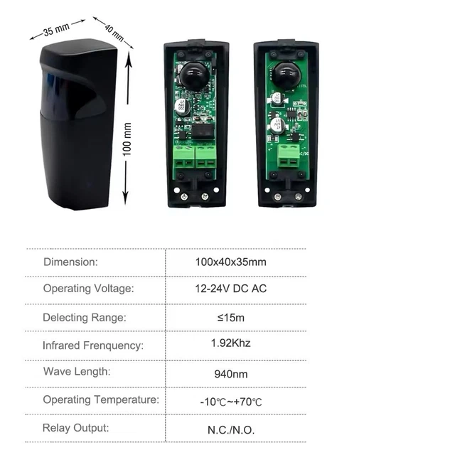 COPPIA FOTOCELLULE UNIVERSALI 12V 24V DA ESTERNO X CANCELLO AUTOMATICO 15MT top EUR 15,50 ...