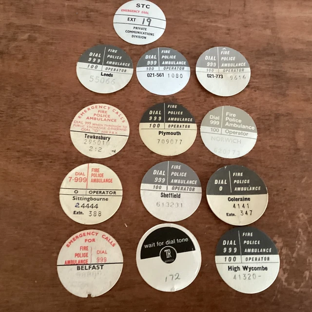 13 ORIGINAL GPO telephone dial labels £6.00 - PicClick UK