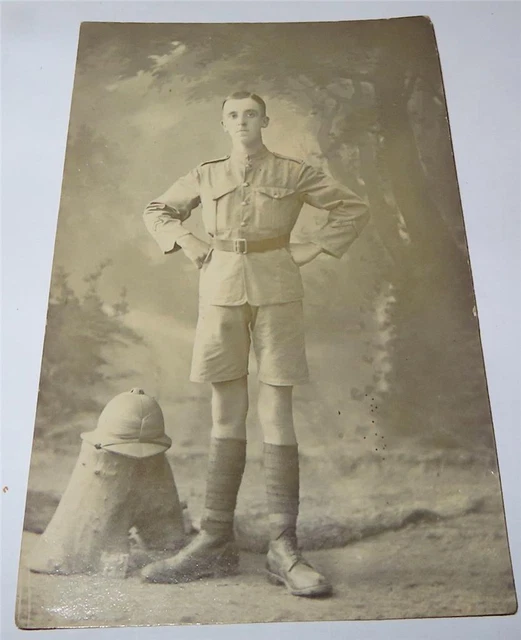 WW1 SOLDIER C E Mawby Desert Uniform Port Said Real Photo Postcard c ...