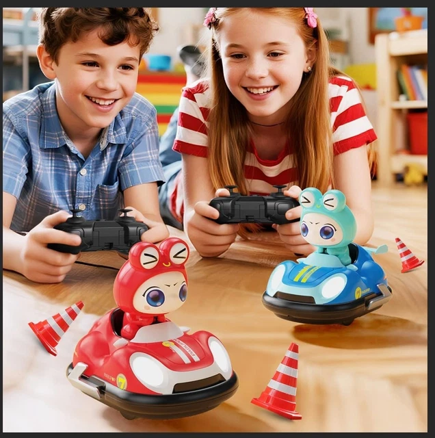 2-PACK KIDS RC Bumper Cars w/ Ejecting Drivers, Lights & Music – Ages 6 ...