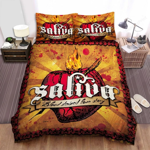 SALIVA BLOOD STAINED Love Story Album Heart Background Quilt Duvet ...