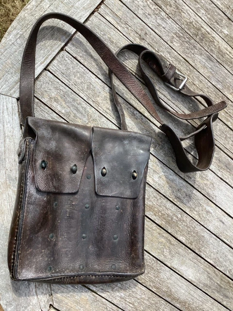 ORIGINAL WW2 LEATHER MP-40 MG german ammo belt bag £20.00 - PicClick UK