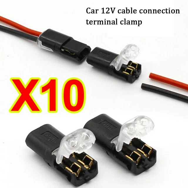 10PC 12V WIRE Cable Snap In Connector Terminal Connections Joiners Car ...