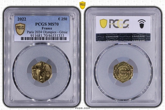 2022 FRANCE 250 Euros 2024 Paris Olympics Genius Hexagonal Gold Coin ...