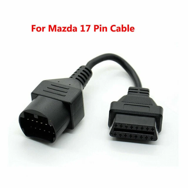 FOR MAZDA 17PIN Male OBD1 OBD to 16Pin OBD2 OBDII Cable Adapter ...