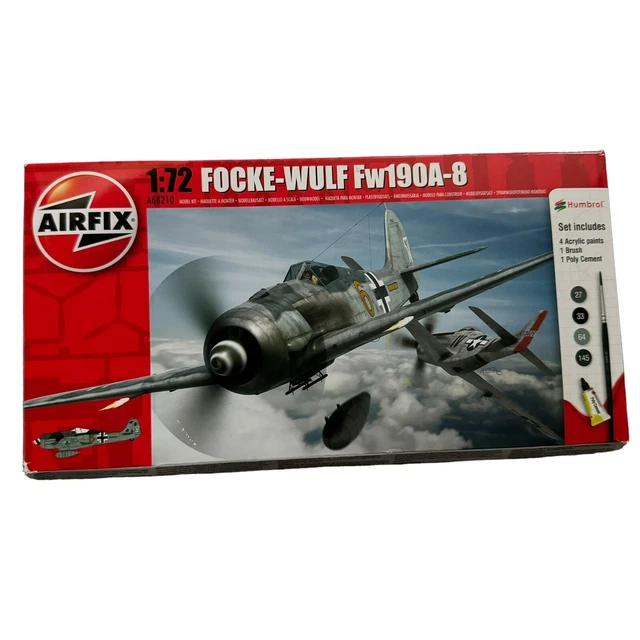 WW2 GERMAN FOCKE-WULF Fw190A-8 FIGHTER AIRCRAFT AIRFIX 1:72 scale kit ...